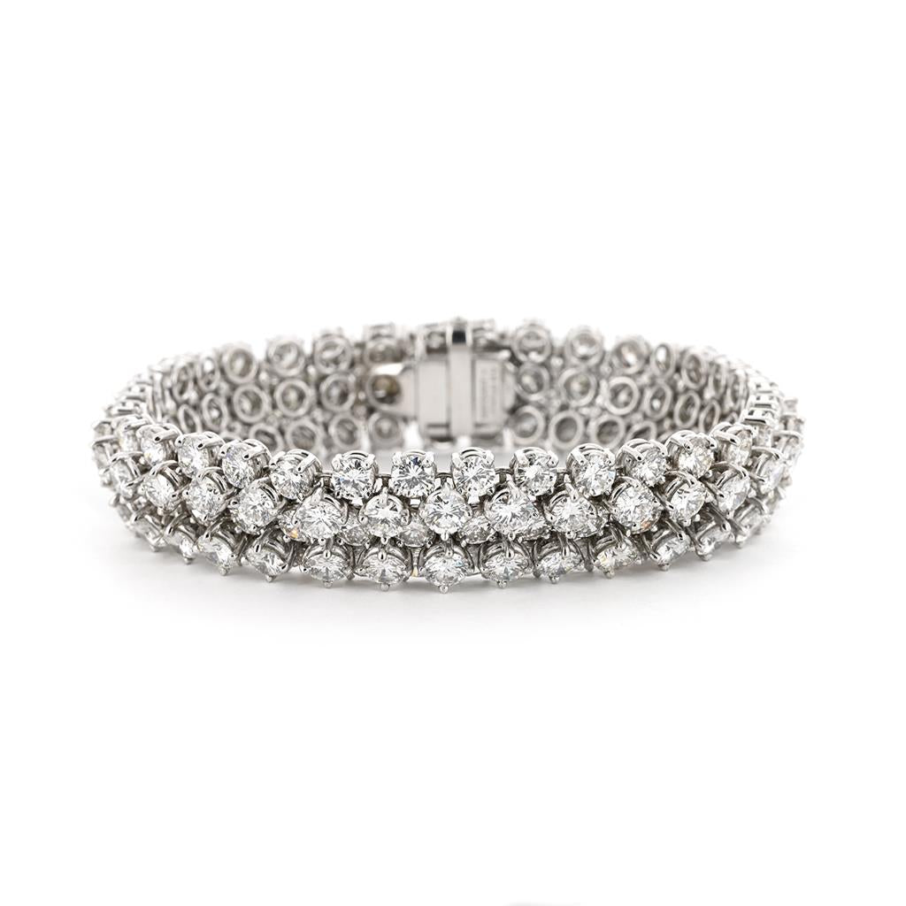 Vintage Van Cleef Arpels 26ctw Round Diamond Bracelet 950 Platinum